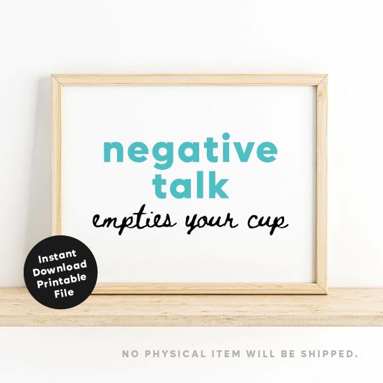Negative Talk Empties Your Cup | Motivational Poster: Etiquette ...