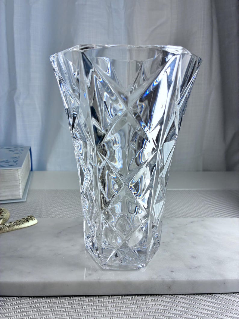 Vintage French Lead Crystal Vase, Make up Brush Holder, Vanity Decor ...