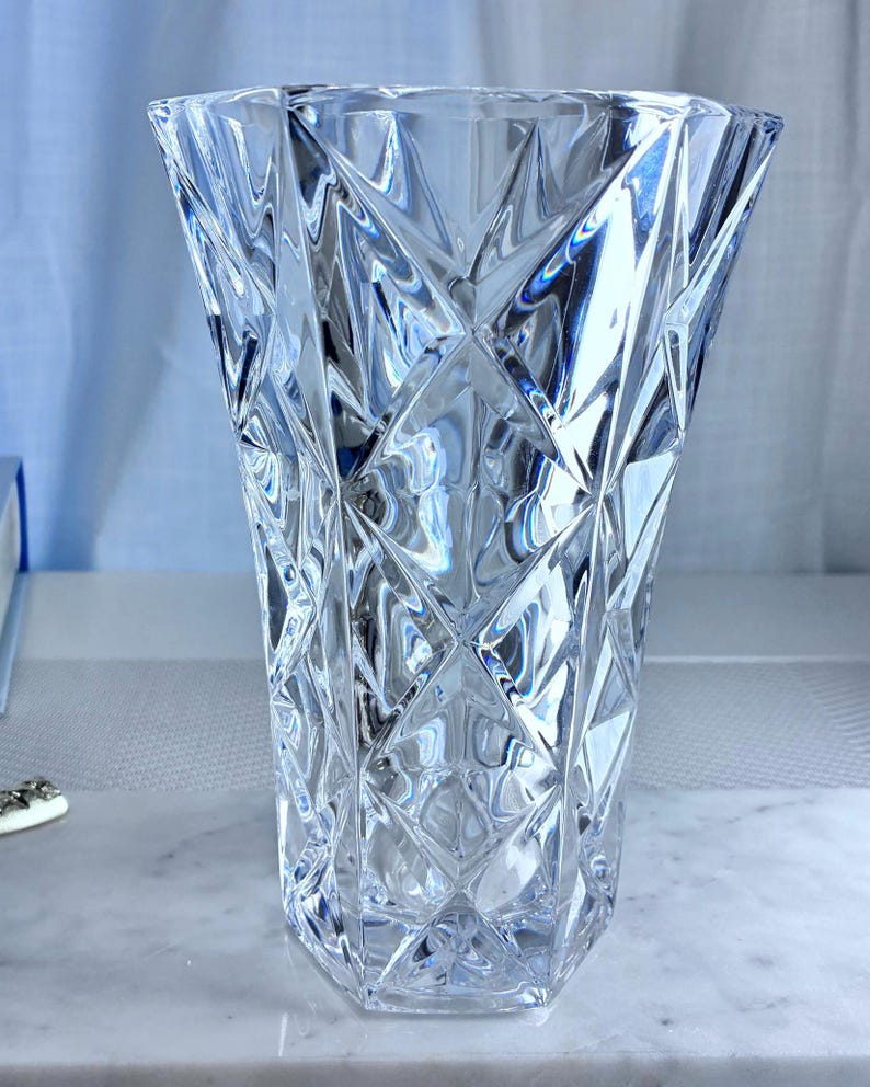 Vintage French Lead Crystal Vase, Make up Brush Holder, Vanity Decor ...