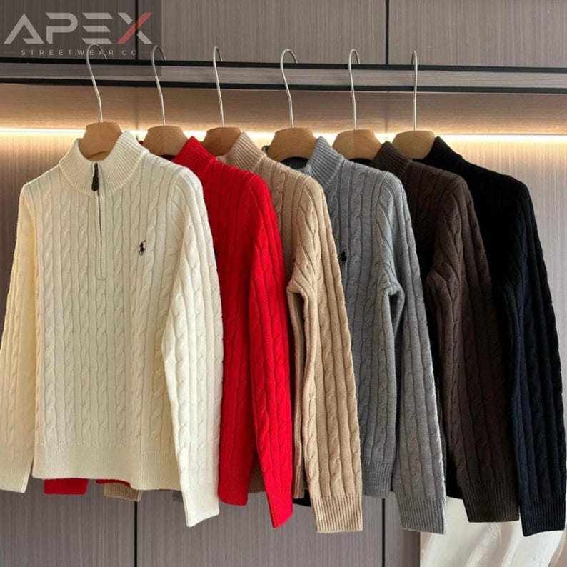 Polo Ralph Lauren Cable Knit Quarter Zip Sweater | Classic Preppy ...