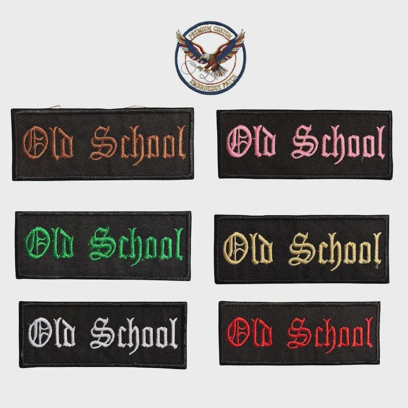 Old School Embroidered Patch Retro Vintage Style Iron on Sew on Jacket ...