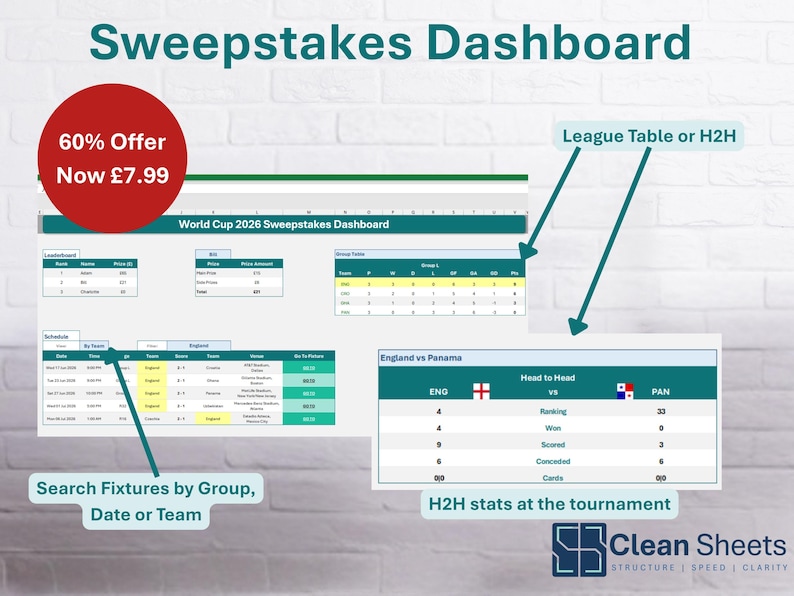 Automated 2026 World Cup Office Sweepstakes | Excel & Google Sheets ...