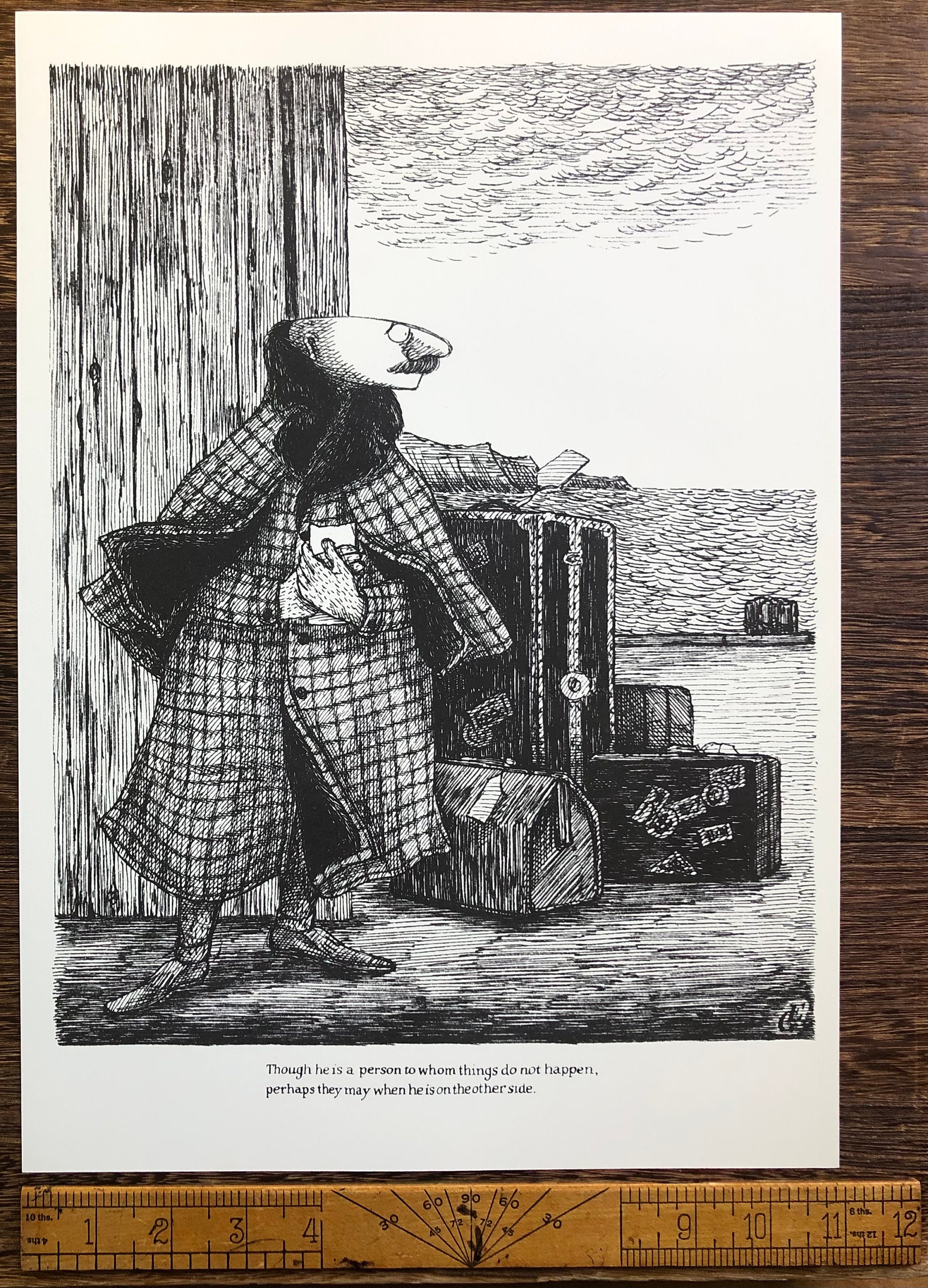 VINTAGE Large EDWARD GOREY Print / Poster 1970s From 1st Book Unstrung ...