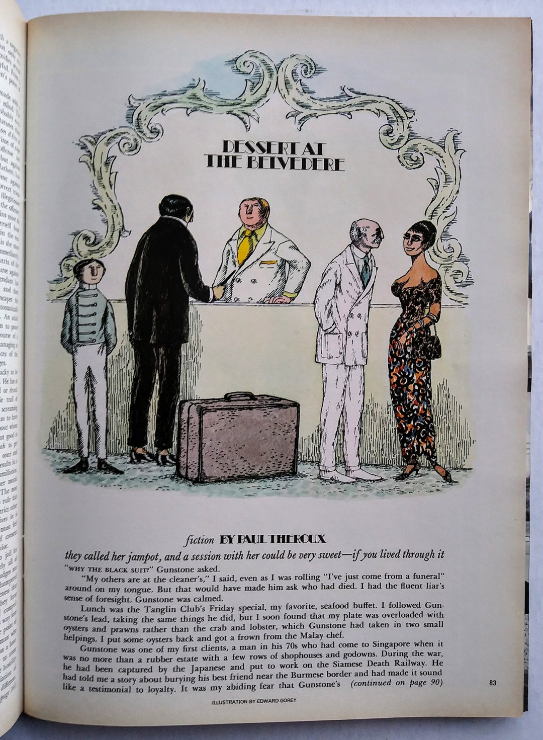 Vintage Edward GOREY Color Illustration Art 1973 Magazine Alberto ...