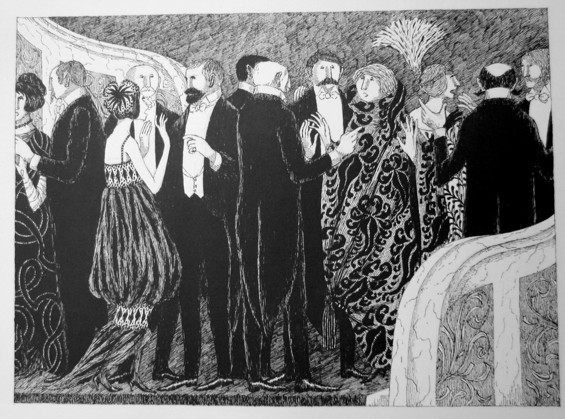 VINTAGE Large Edward GOREY Print / Poster 1970s the Blue Aspic - Etsy