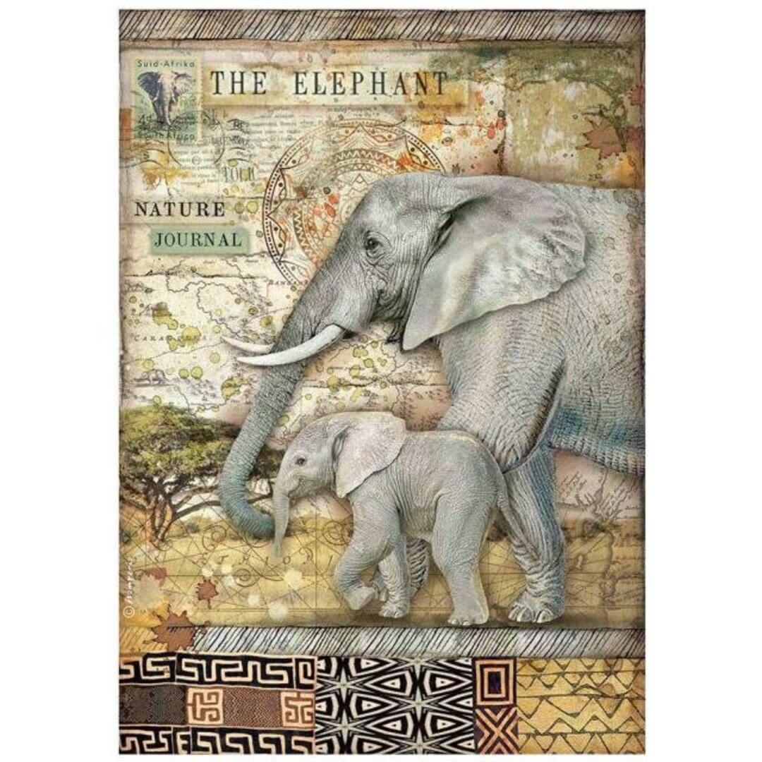 Rice Paper Decoupage 1 X A4 Size Sheet Jungle Elephant - Etsy