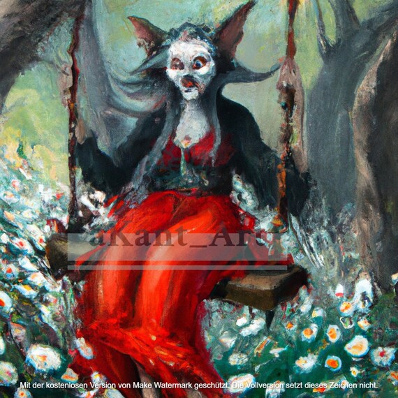 Art Print Lady Demon Swing Fantasy Book Illustration Home Deco - Etsy