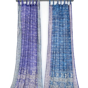 Sari Curtains 84"/96"l Boho Curtain Bohoearth Light-filtering Indigo ...