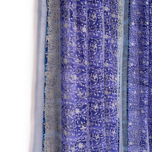 Sari Curtains 84"/96"l Boho Curtain Bohoearth Light-filtering Indigo ...