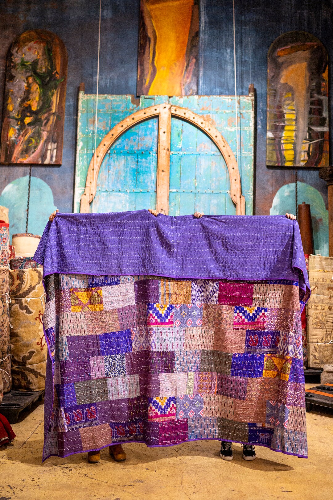 Brilliant Collection Vintage Silk Kantha Bedspread Boho Chic Original ...