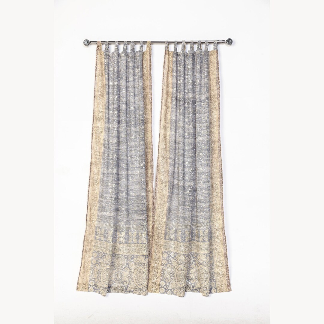 Sari Curtains 84"/96"l Light-filtering Boho Curtains, Bed Canopy ...