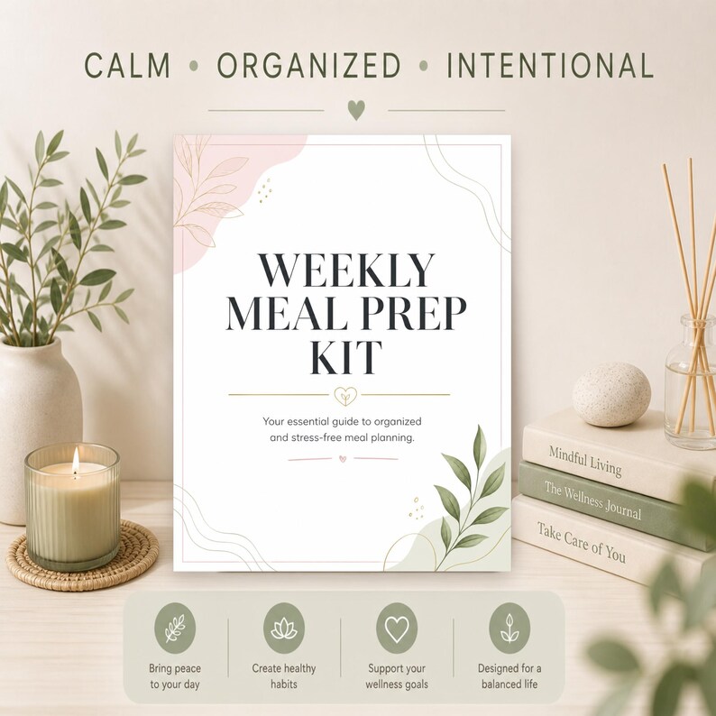 Productivity Planner | Weekly Meal Prep Kit | Printable Grocery List ...