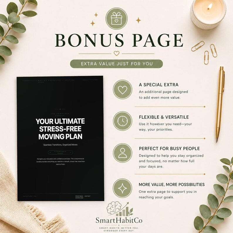 Productivity Planner | Printable Ats-friendly Moving Checklist Bundle ...