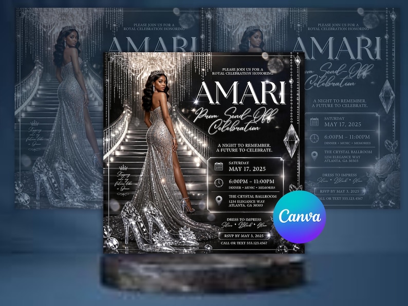 Prom Send off Celebration Poster Template | Editable Canva Prom Night ...