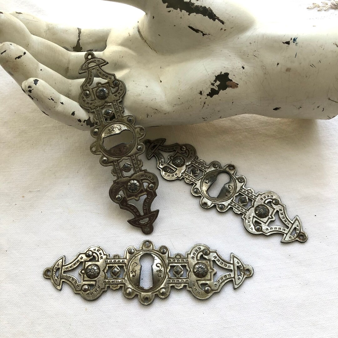 Set of 3 Antique French Drawer Keyhole Covers Antique - Etsy
