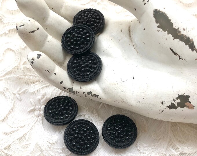 Set of 6 Superb Antique 1800s French Jet Buttons Buttons, Victorian Era ...