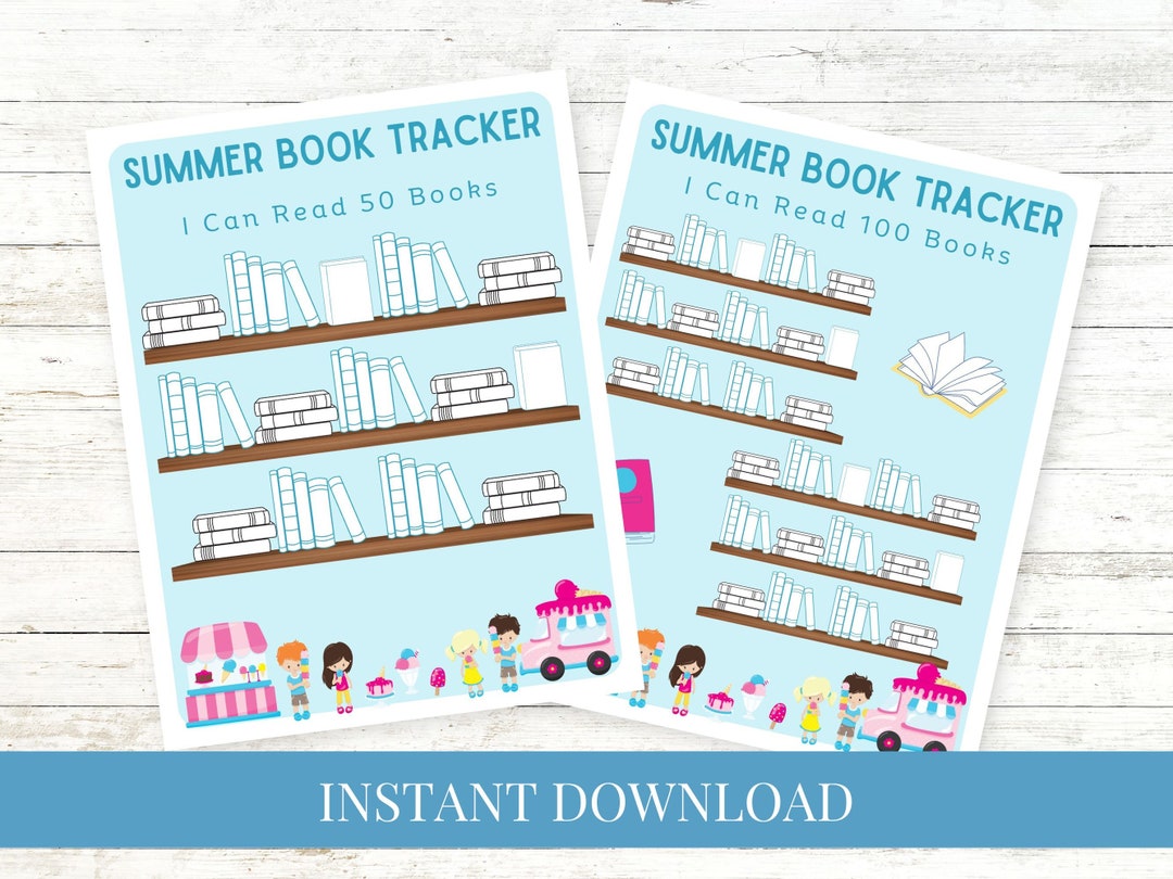 Kids Summer Book Tracker Printable, Ice Cream Truck Stand, Printable ...