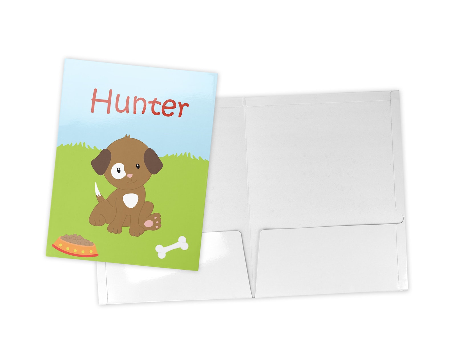 Puppy Folder Puppy Dog Brown White Spot Eye Grass Carpeta - Etsy España
