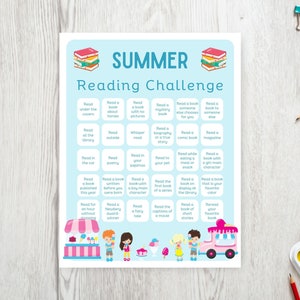 Kids Summer Reading Challenge Printable, Ice Cream Truck, Printable ...