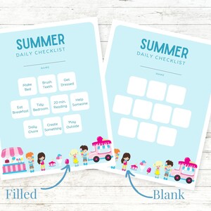 Kids Summer Checklist Activities Bundle Printable, Ice Cream Truck ...