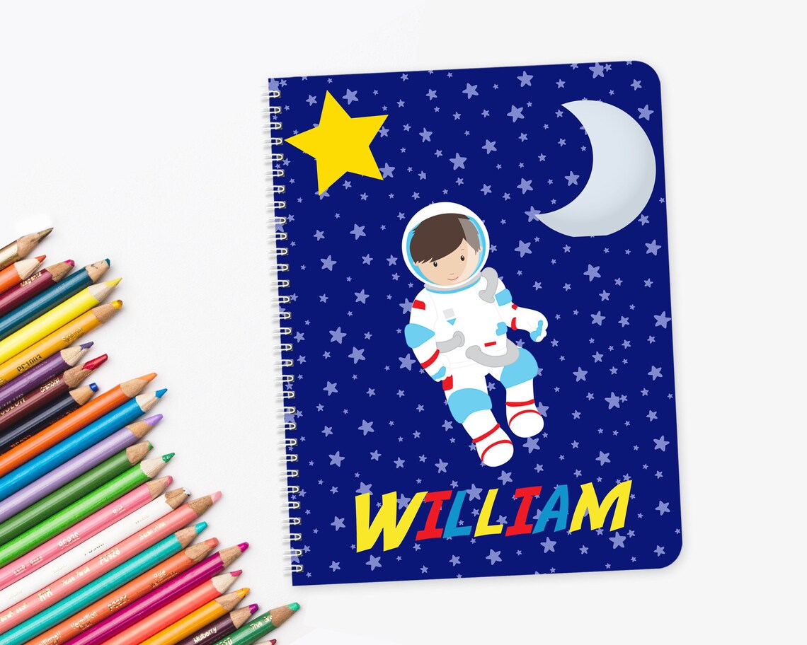 Astronaut Notebook Astronaut Night Sky Moon Star - Etsy