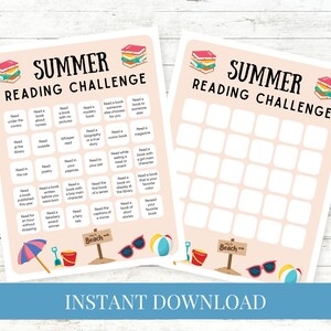 Kids Summer Reading Challenge Printable, Coral Beach Banner, Printable ...