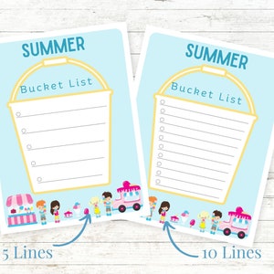 Kids Summer Bucket List Printable, Ice Cream Truck Stand, Printable ...