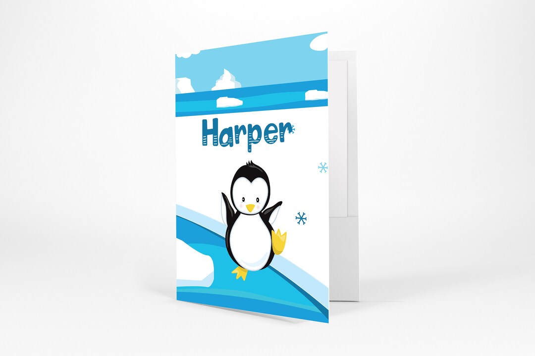 Personalized Folder Arctic Animal Winter Ice Snow Scene, Customized ...