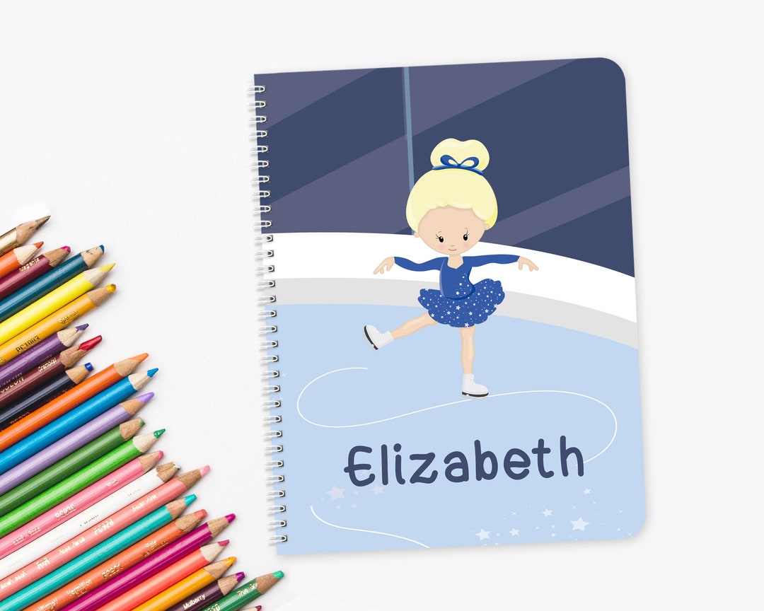 Notebook Figure Skating Girl Blue Ice Rink, Personalized Notebook for ...