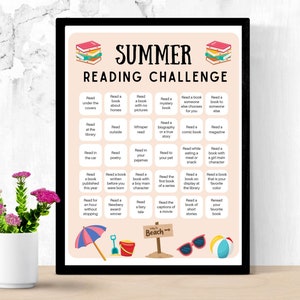 Kids Summer Reading Challenge Printable, Coral Beach Banner, Printable ...