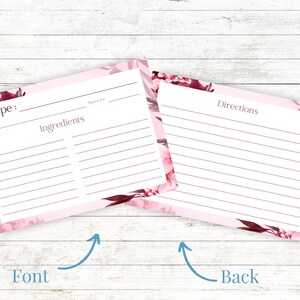 Printable Recipe Card - Pink Watercolor Floral Recipe Card - Print at ...