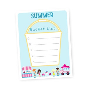 Kids Summer Bucket List Printable, Ice Cream Truck Stand, Printable ...