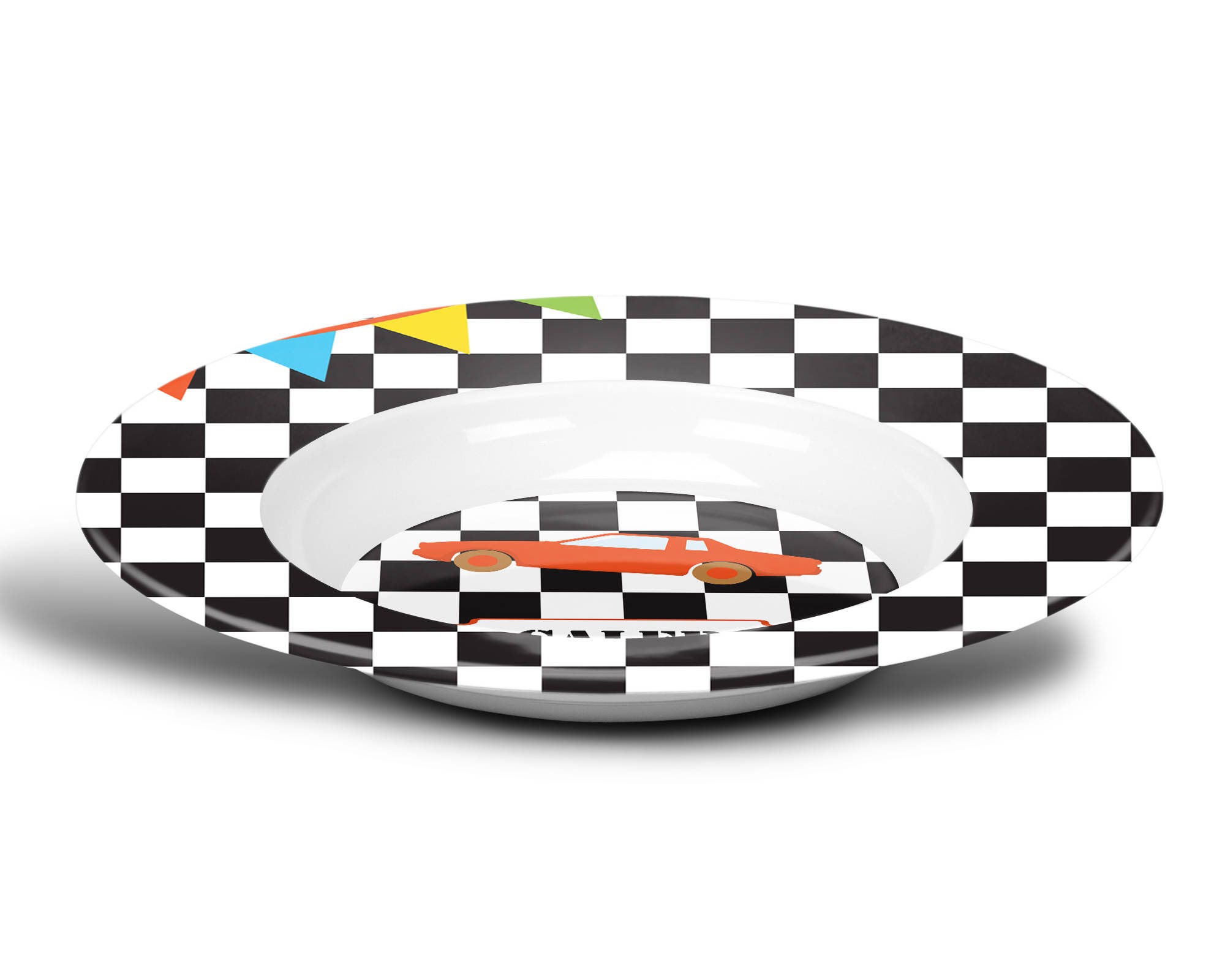 Race Car Personalized Plate Race Car Black White Checker 10 - Etsy