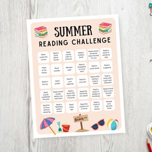 Kids Summer Reading Challenge Printable, Coral Beach Banner, Printable ...