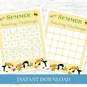 Kids Summer Reading Challenge Printable Hello Summer Toucans - Etsy