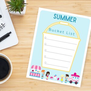 Kids Summer Bucket List Printable, Ice Cream Truck Stand, Printable ...