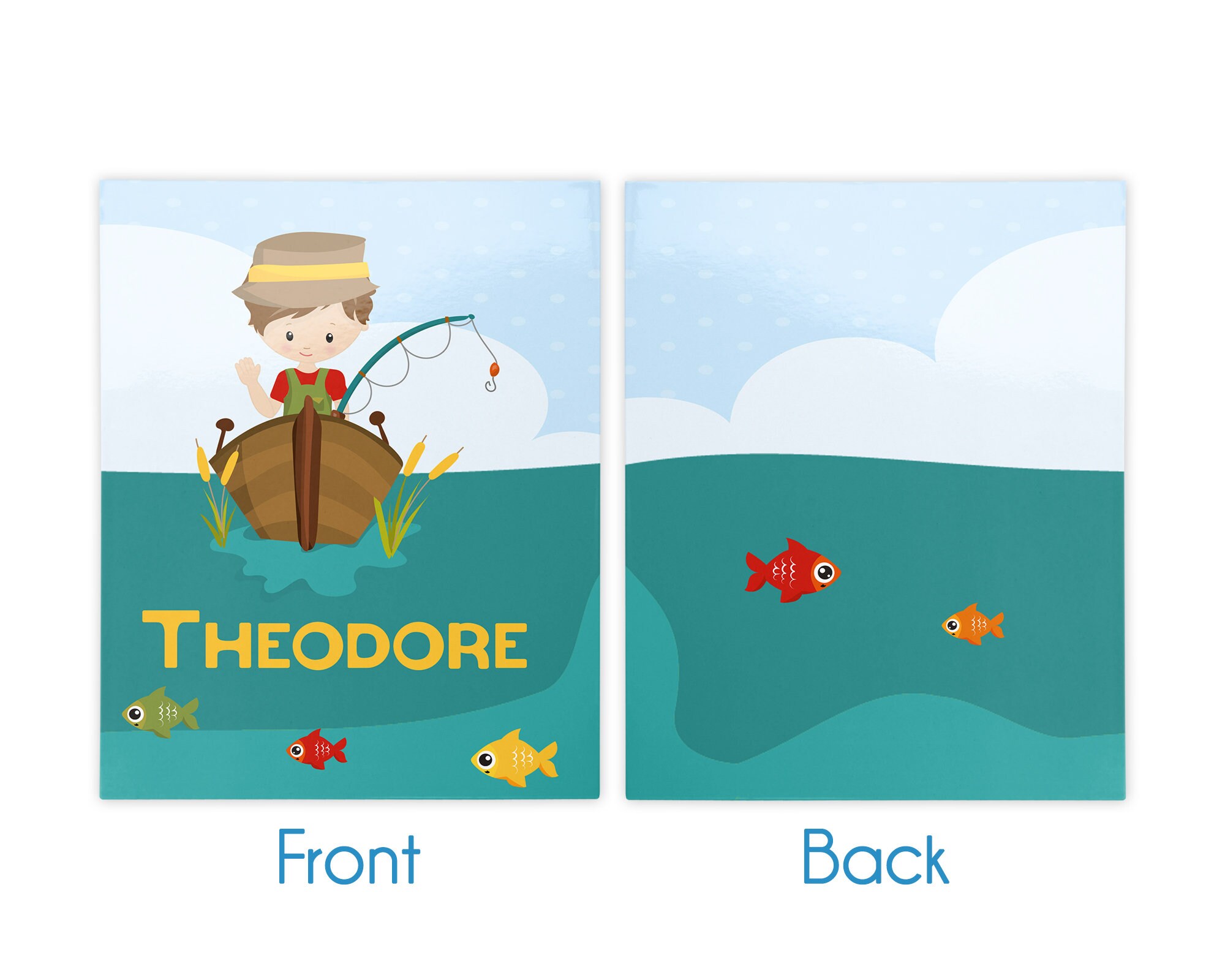 Personalized Folder for Kids Fishing Kids Boy or Girl Pond - Etsy UK