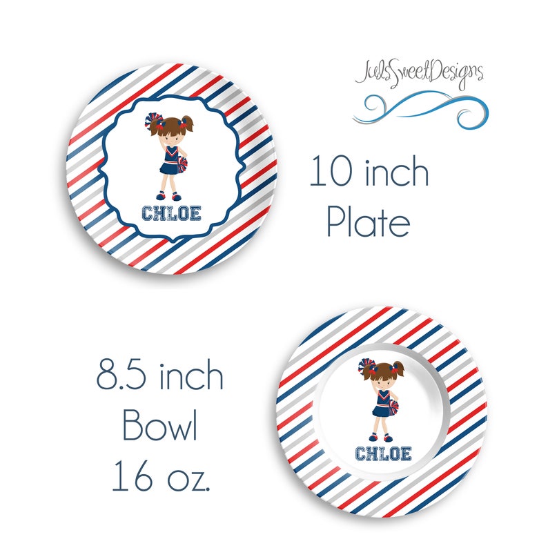 Cheerleader Personalized Plate Cheerleader Blue Red Diagonal | Etsy