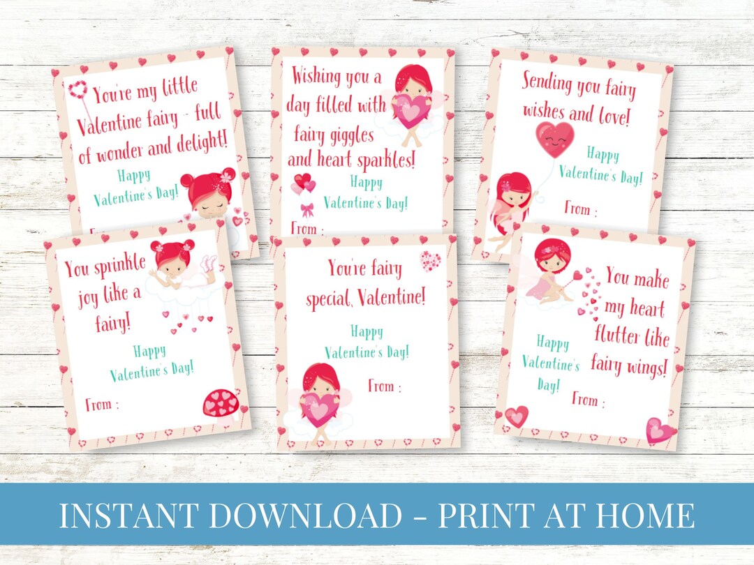 Fairies Valentine Cards for Kids, Fairies Valentines Day Cards ...