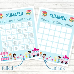 Kids Summer Reading Challenge Printable, Ice Cream Truck, Printable ...