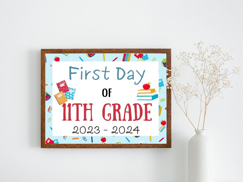 First Day of School Printable - First Day of 11th Grade - Blue Books ...