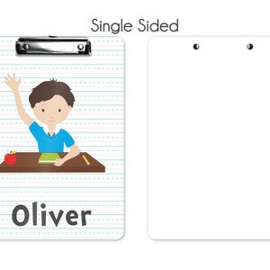 Personalized Kids Clipboard Student Sitting at Desk School - Etsy
