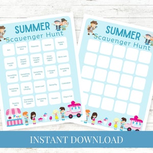Kids Summer Scavenger Hunt Printable, Ice Cream Truck Stand, Printable ...