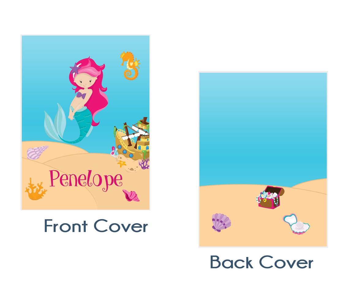Mermaid Personalized Folder Mermaid Sea Floor Shells Ship - Etsy