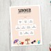 Kids Summer Daily Checklist Printable, Coral Beach Banner, Printable ...
