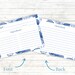 Printable Recipe Card Blue Flowers Floral Watercolor Recipe Card Print ...