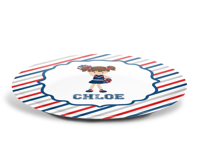 Cheerleader Personalized Plate Cheerleader Blue Red Diagonal | Etsy