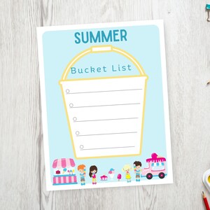 Kids Summer Bucket List Printable, Ice Cream Truck Stand, Printable ...