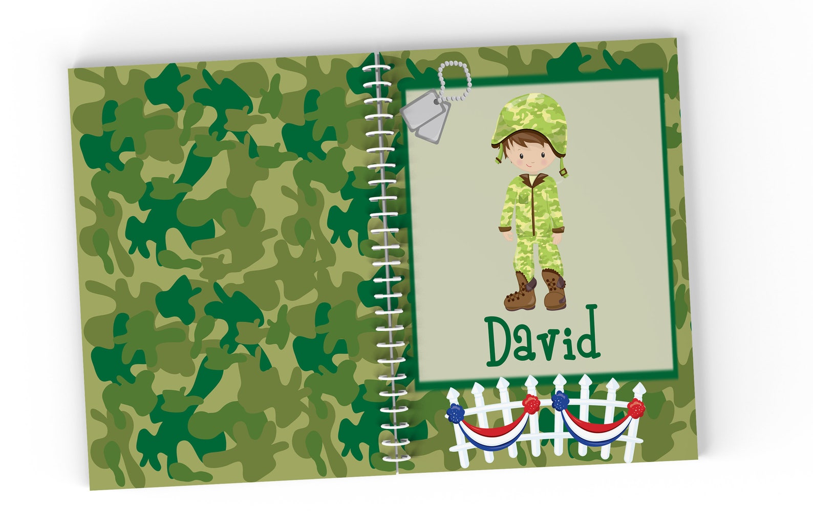 Military Personalized Notebook Military Boy Girl Green Tan - Etsy