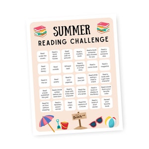 Kids Summer Reading Challenge Printable, Coral Beach Banner, Printable ...